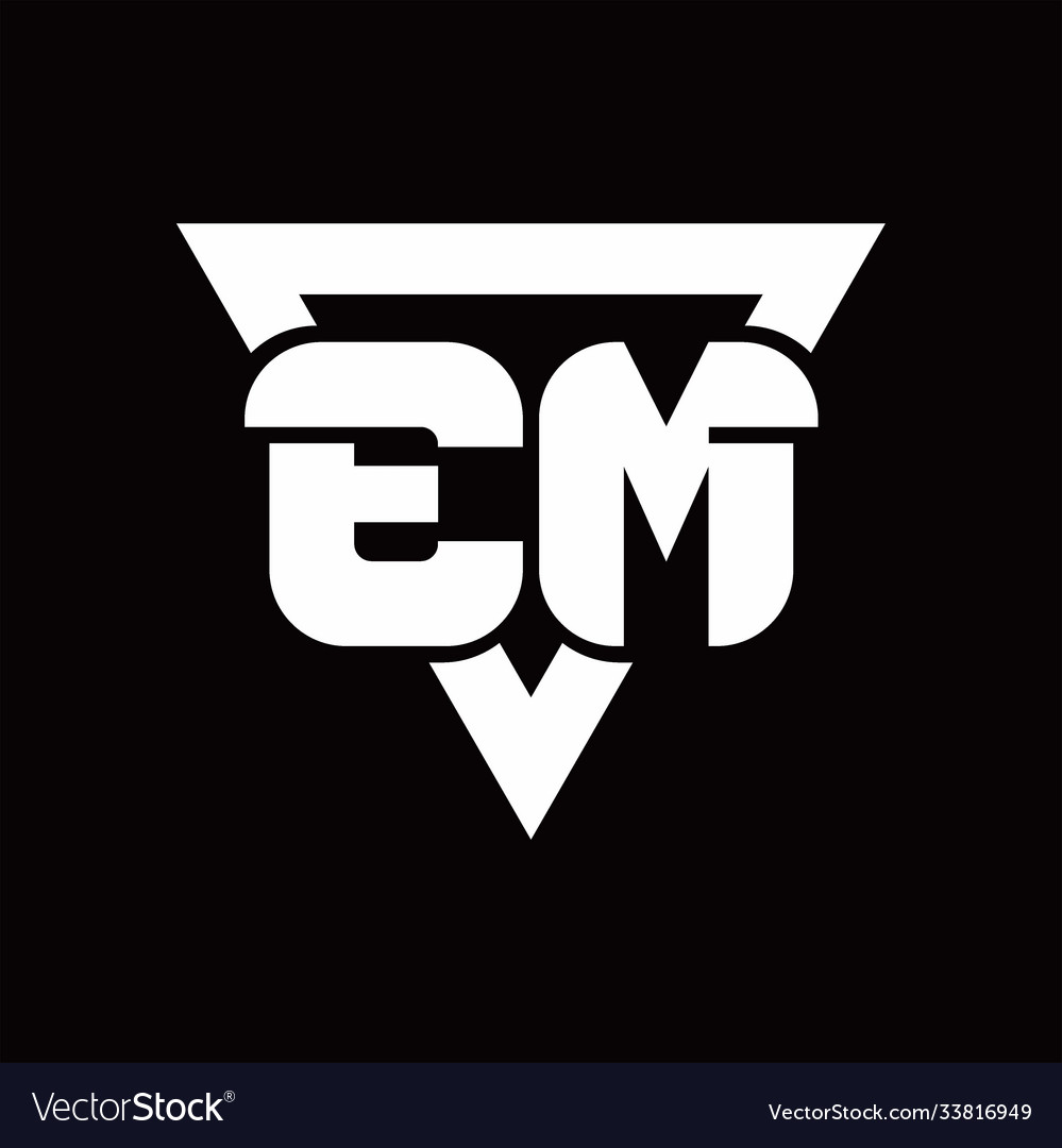 Em logo monogram with triangle shape rounded Vector Image