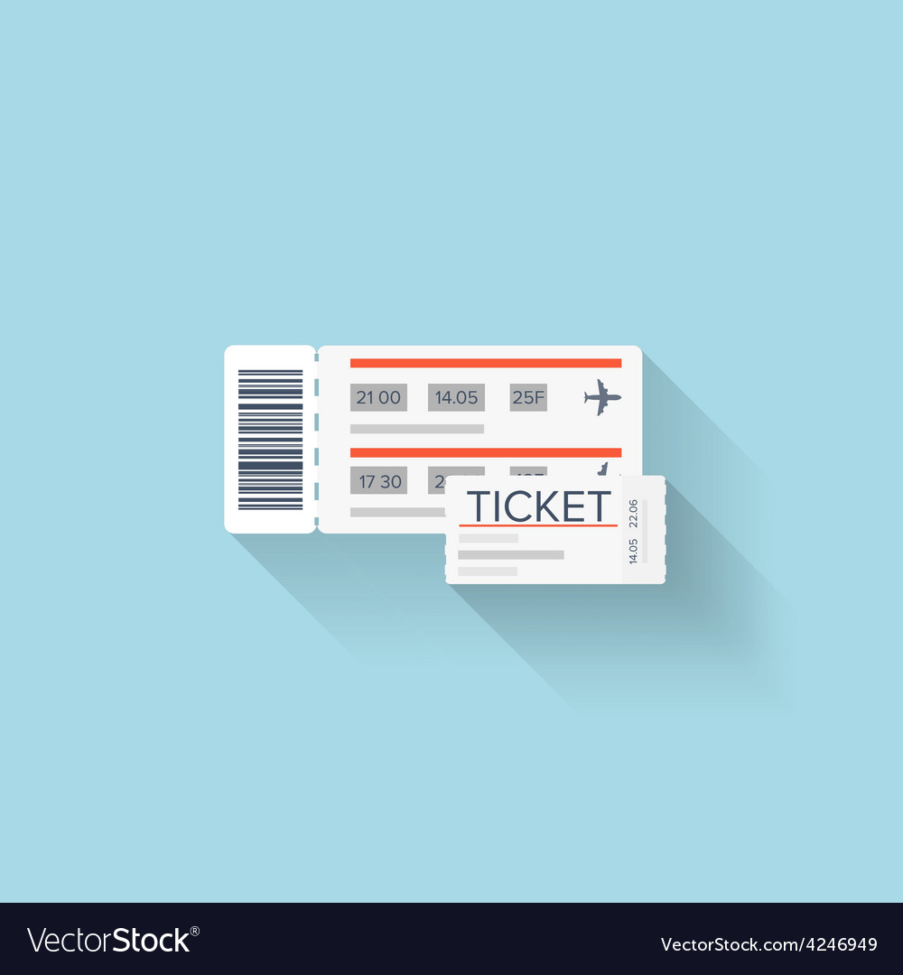 Flat web icon paper ticket Royalty Free Vector Image