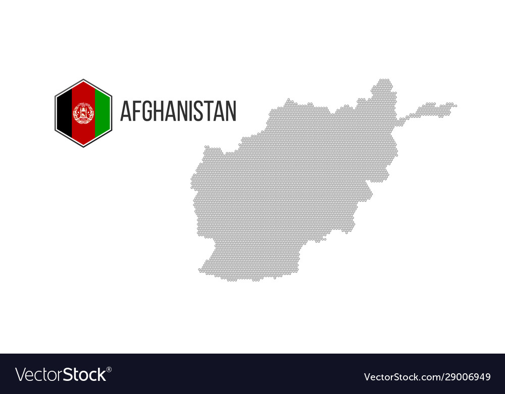 Halftone hexagonal afghanistan map geographic Vector Image Halftone hexagonal afghanistan map geographic Vector Image