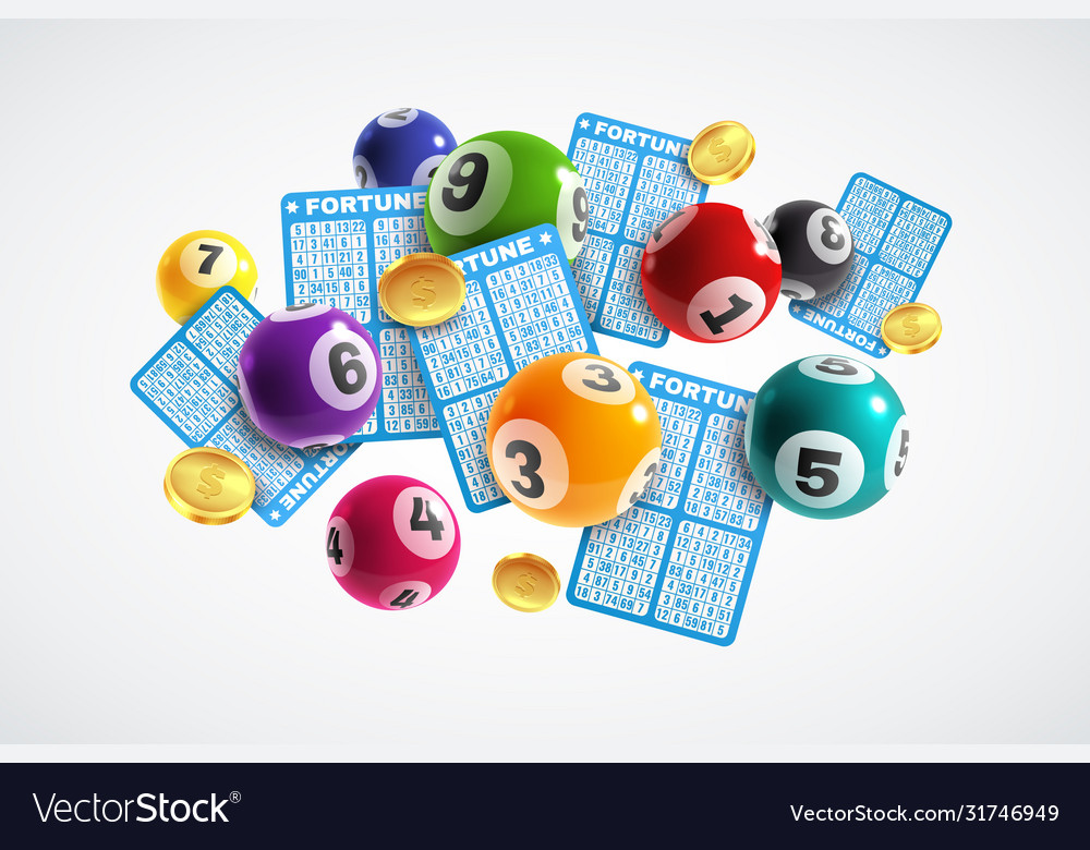 Lottery Banner Realistic Lottery Tickets And Vector Image