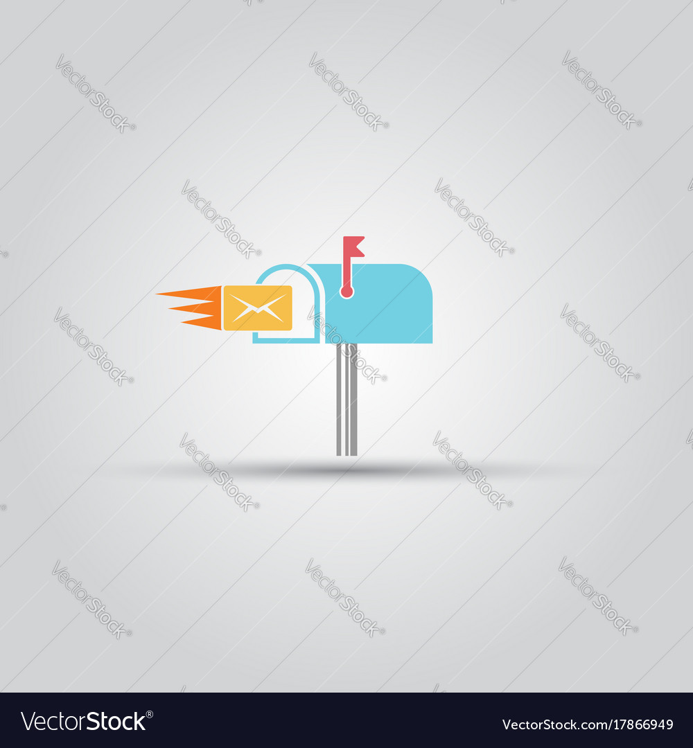 Mailbox isolated colored icon Royalty Free Vector Image
