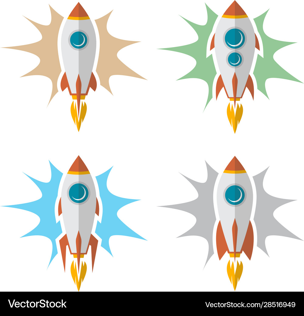 Space travel rocket ship science art Royalty Free Vector