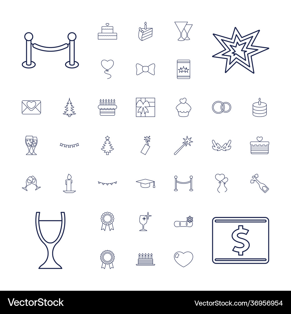 37 celebration icons Royalty Free Vector Image