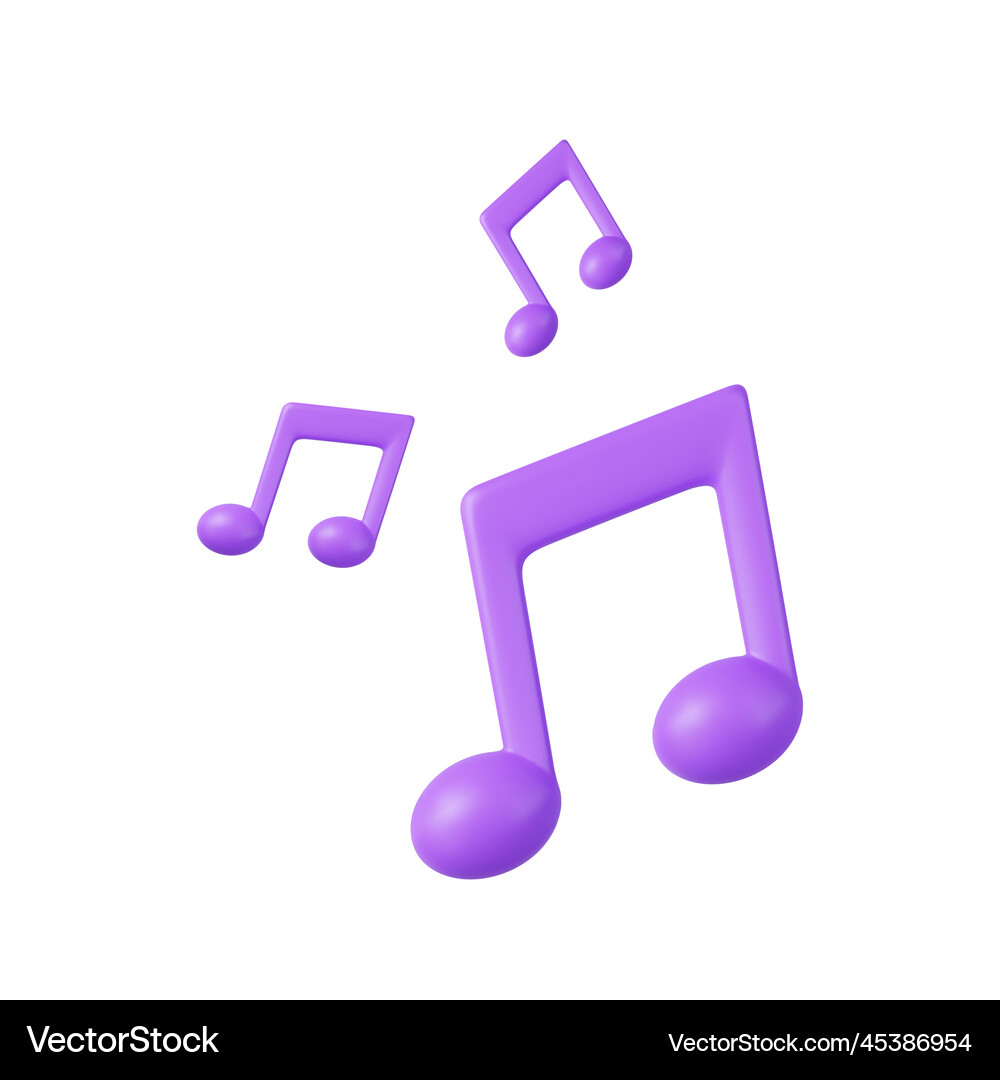 3d note symbol icon Royalty Free Vector Image - VectorStock