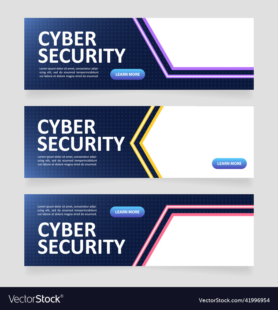 Building cyber security web banner design template