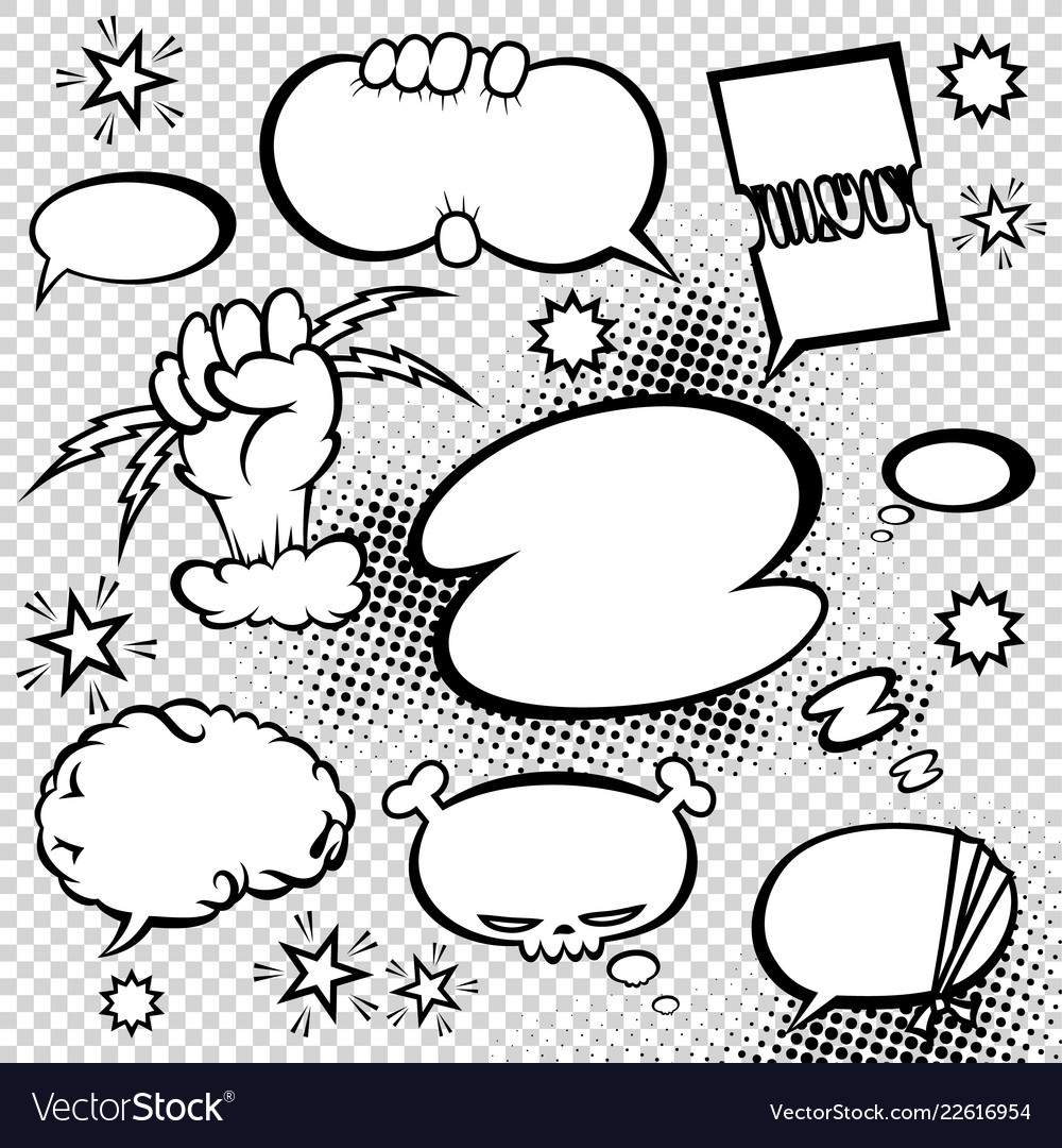 Comic style speech bubbles collection funny Vector Image