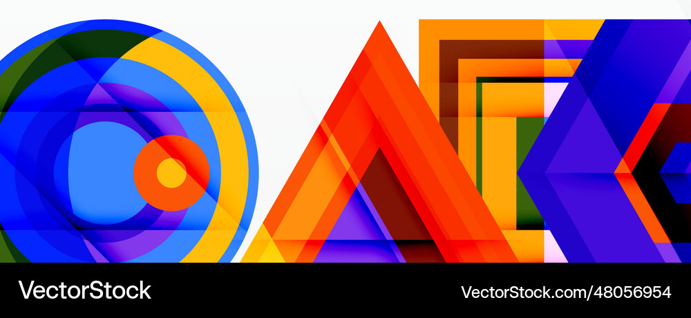 Geometric shapes design with dynamic shadow Vector Image