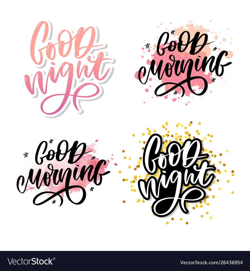 Good night hand drawn typography poster t shirt Vector Image