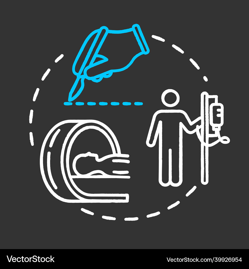 Oncology treatment chalk rgb color Royalty Free Vector Image