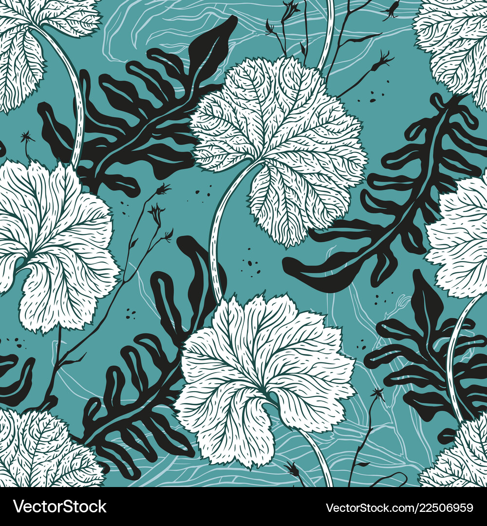 Elegant seamless vintage pattern of leafs Vector Image
