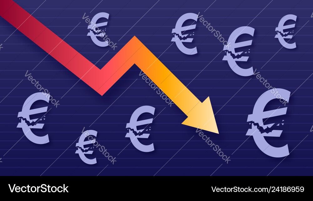 Graph show value loss euro modern trendy Vector Image