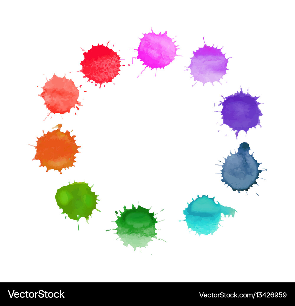 Round frame made watercolor rainbow Royalty Free Vector