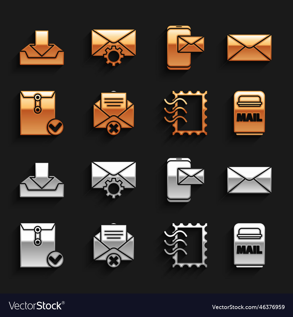 Set delete envelope envelope mail box postal Vector Image Set delete envelope envelope mail box postal Vector Image