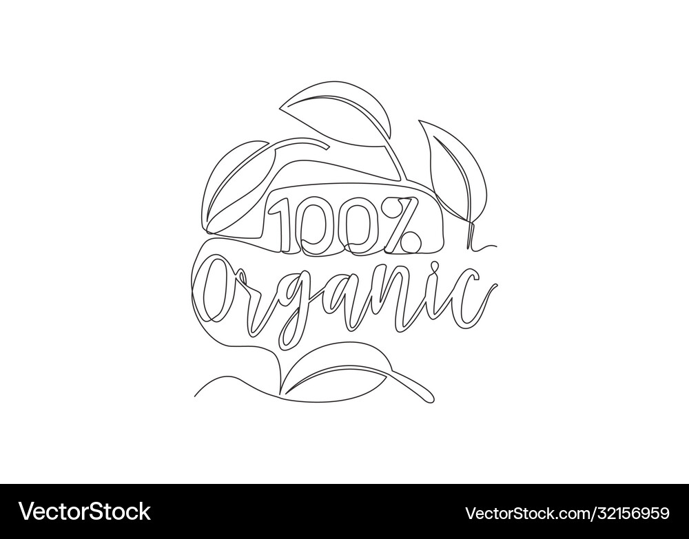 Single continuous line drawing eco green Vector Image