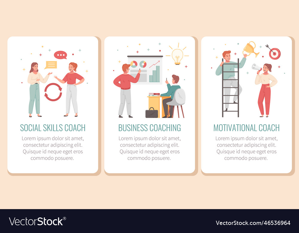 Coaching training set Royalty Free Vector Image