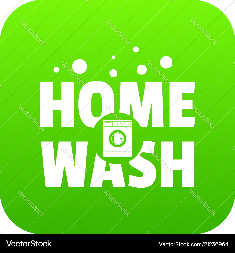 Home wash icon green Royalty Free Vector Image