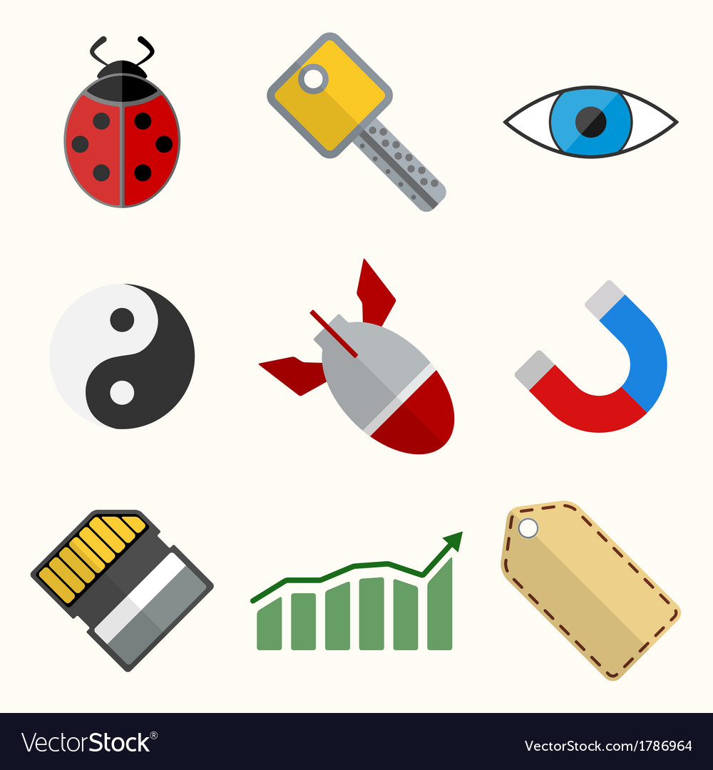Universal flat icons Royalty Free Vector Image