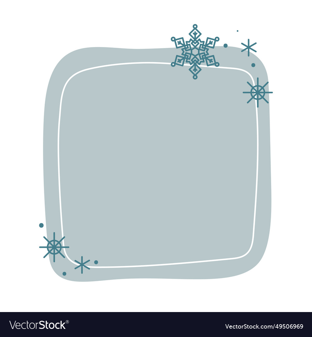 Christmas winter hand drawn pastel green square Vector Image
