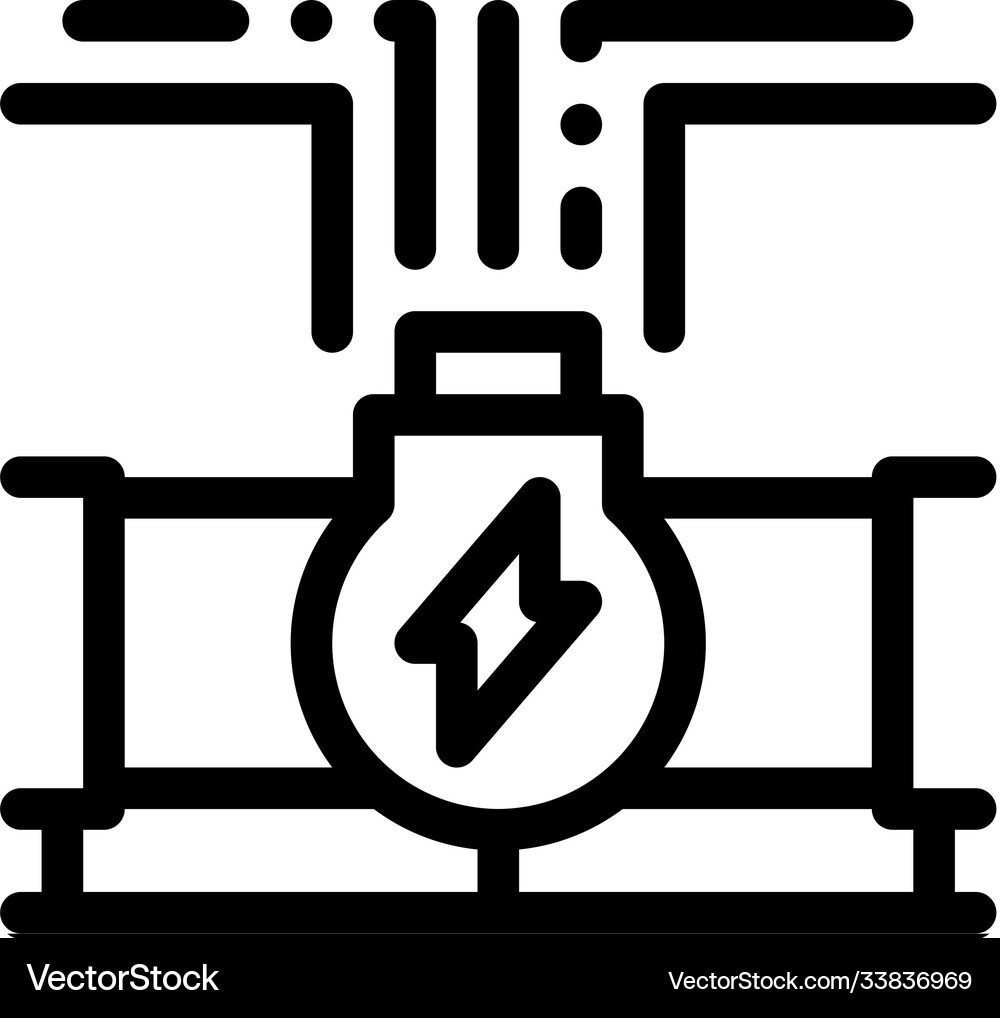 Geothermal energy pipe icon outline Royalty Free Vector