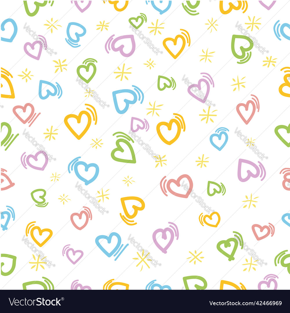 Simple colorful seamless pattern love with motion Vector Image Simple colorful seamless pattern love with motion Vector Image