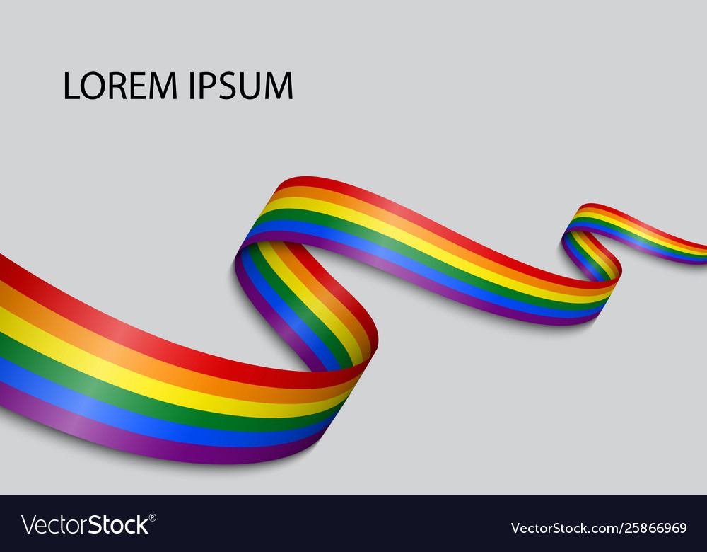 Waving Ribbon Or Banner With Flag Lgbt Pride Vector Image