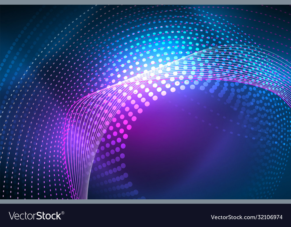 Abstract particles wave background neon motion Vector Image
