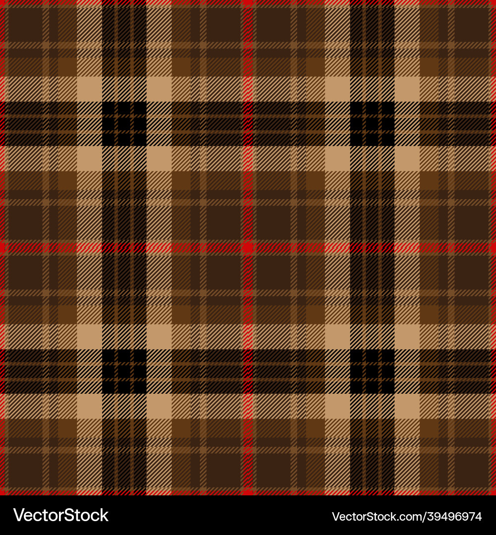 Brown and red tartan plaid pattern Royalty Free Vector Image