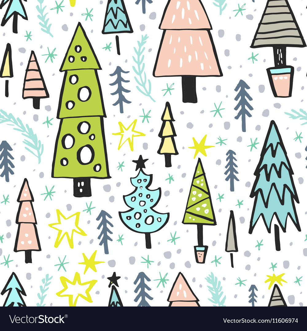 Christmas tree pattern Royalty Free Vector Image