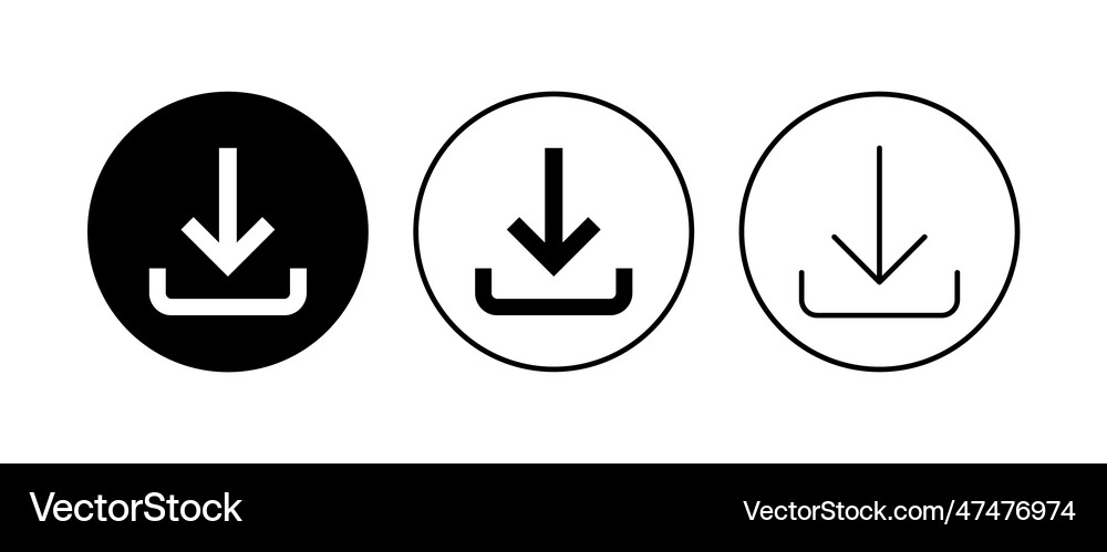 Download icon set Royalty Free Vector Image - VectorStock