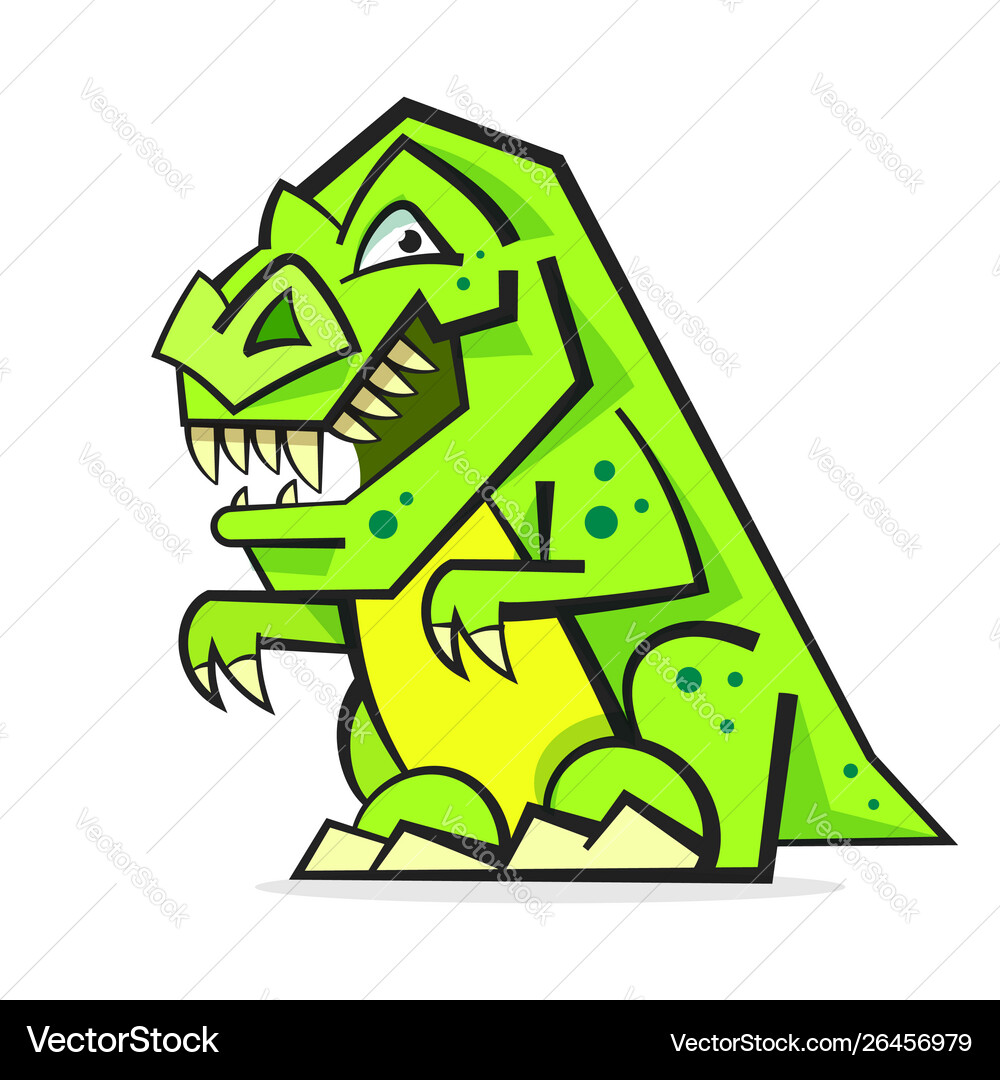Angry dinosaur for your design Royalty Free Vector Image