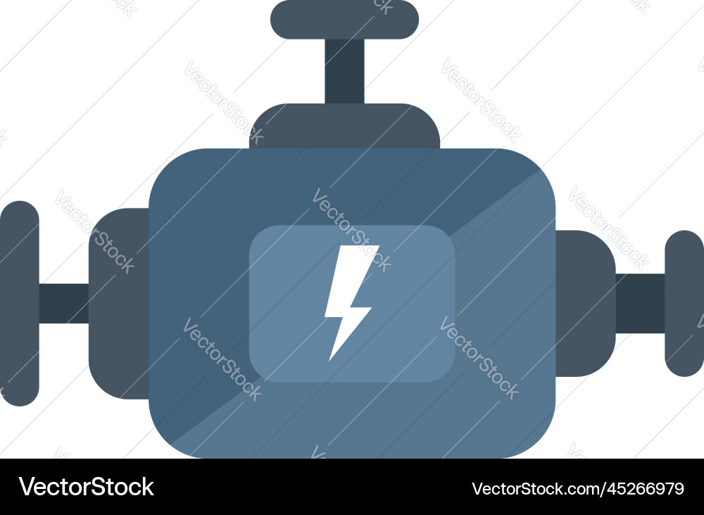 Check motor icon flat car inspection Royalty Free Vector