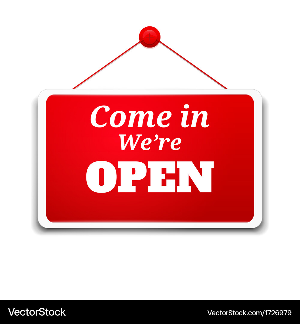 Open Shop Sign Board Royalty Free Vector Image