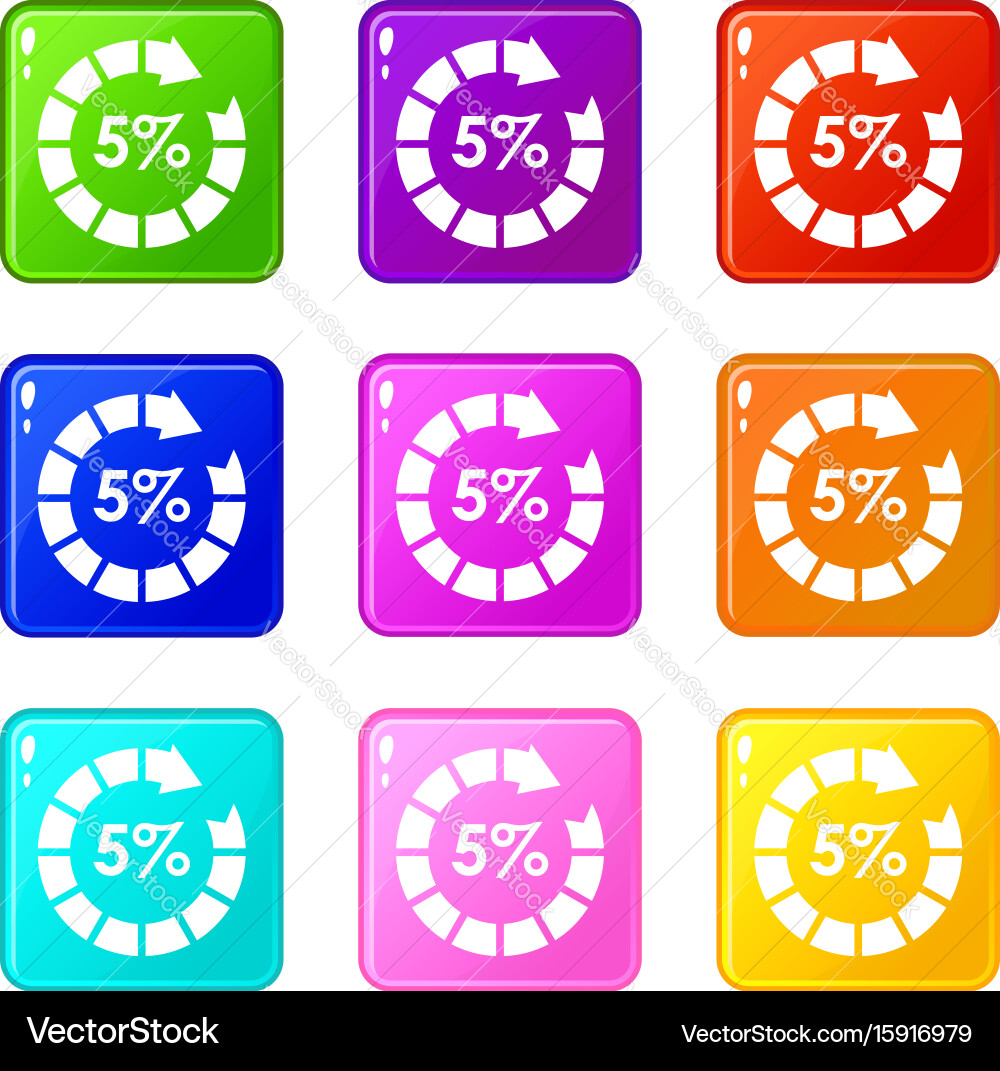 Sign 5 load icons 9 set Royalty Free Vector Image