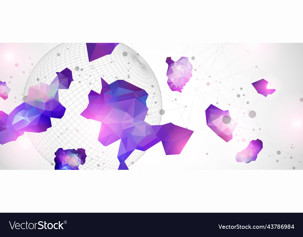 Abstract sphere background with plexus effect 3d Vector Image