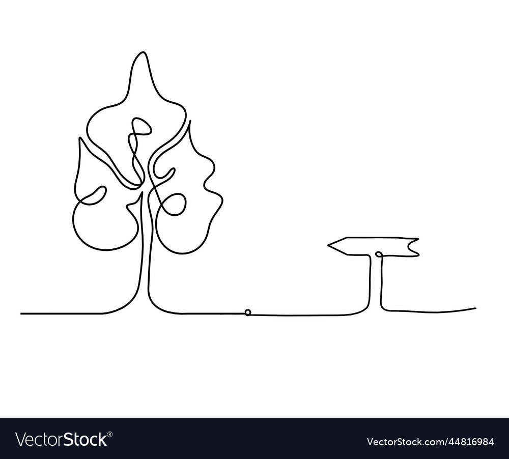 Abstract tree with direction as line drawing Vector Image