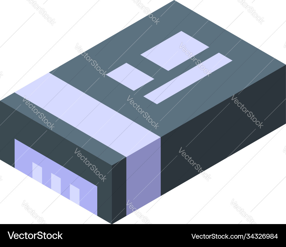 Computer capacitor icon isometric style Royalty Free Vector