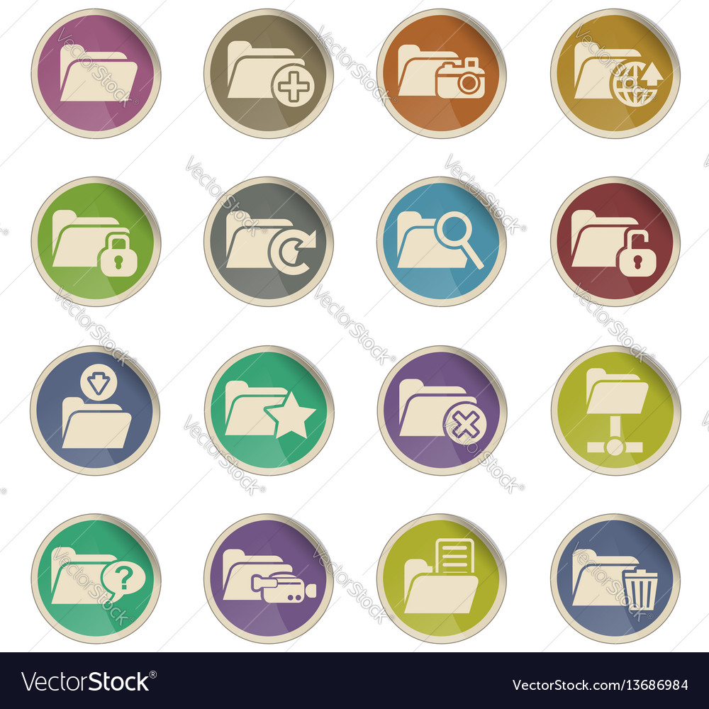 Ordner Icon Set Lizenzfreies Vektorbild - VectorStock