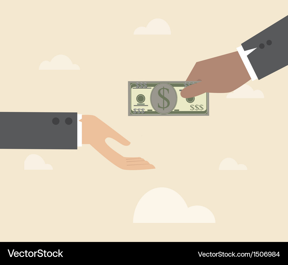 Hand Transferring Money Royalty Free Vector Image