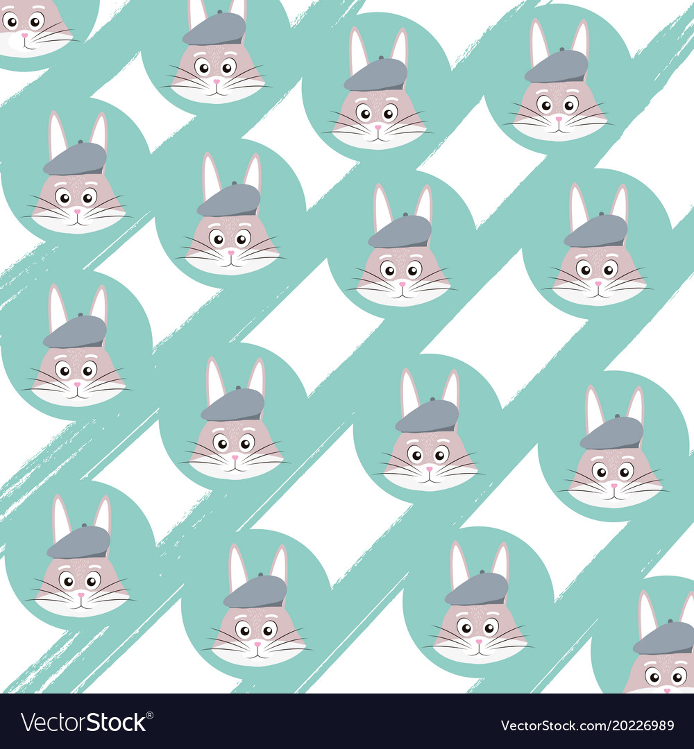Cute animals pattern background Royalty Free Vector Image