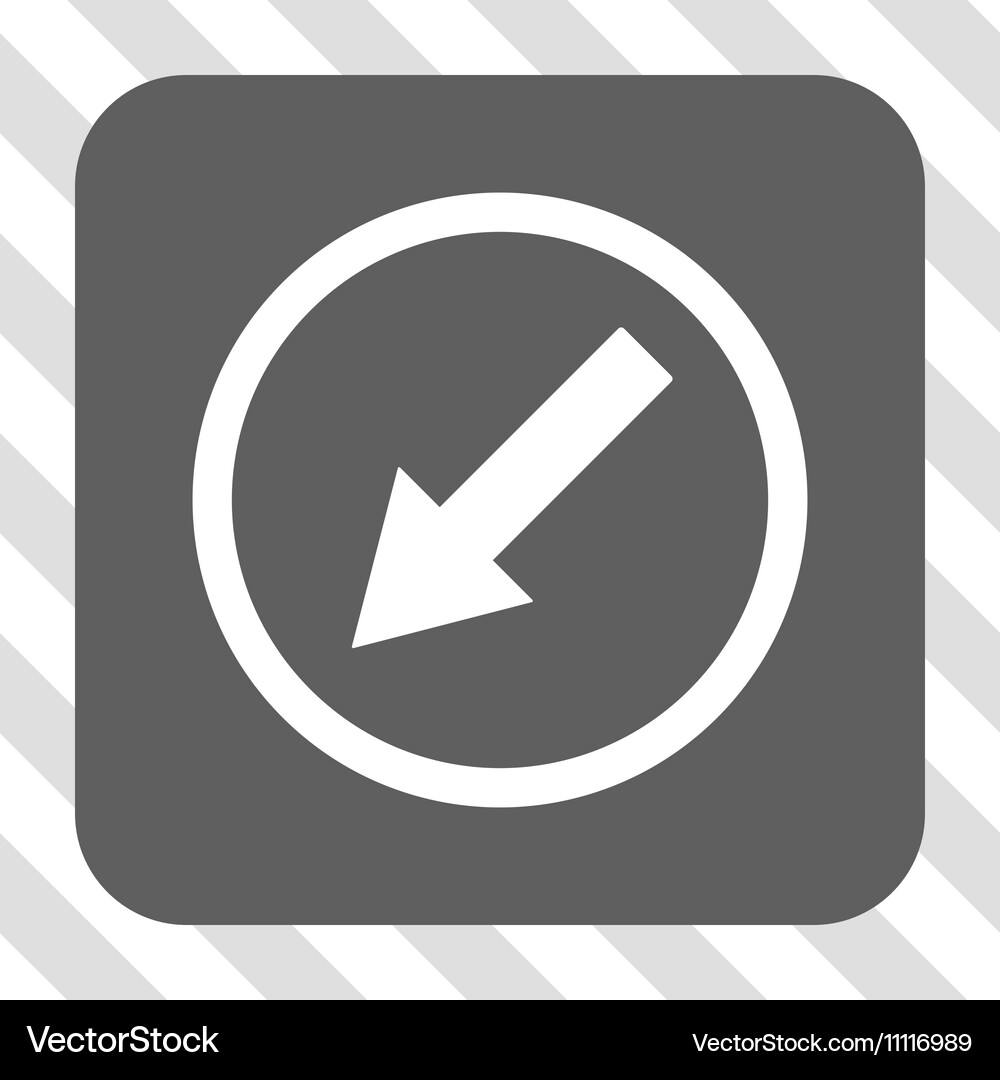 Down-left rounded arrow square button Royalty Free Vector