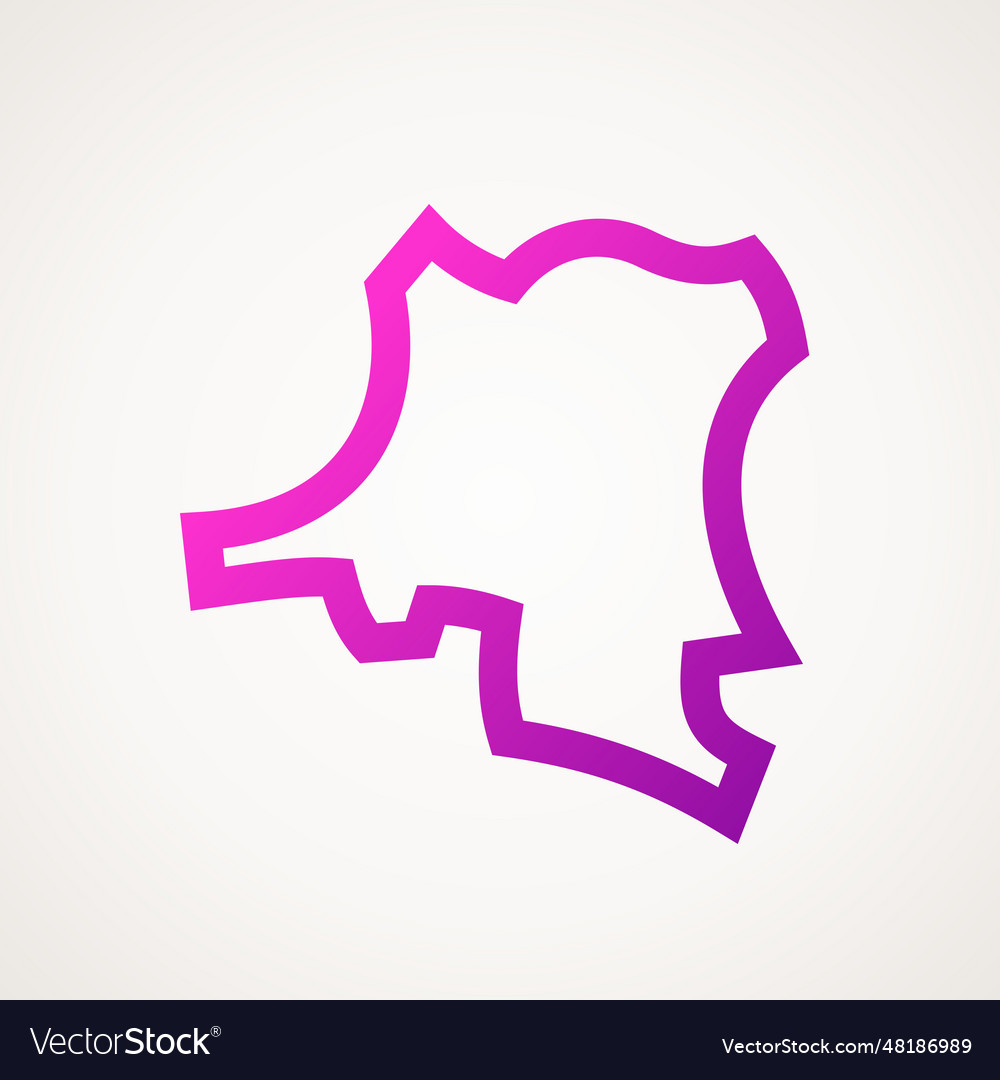 Dr Congo Stylized Outline Map Royalty Free Vector Image