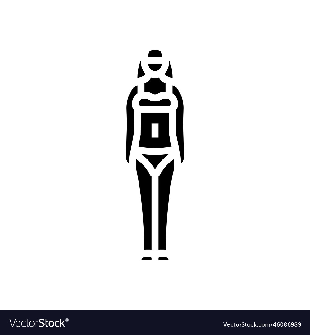 Ectomorph Female Body Type Glyph Icon Royalty Free Vector