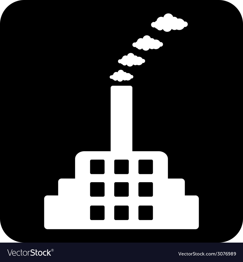 Factory symbol button Royalty Free Vector Image