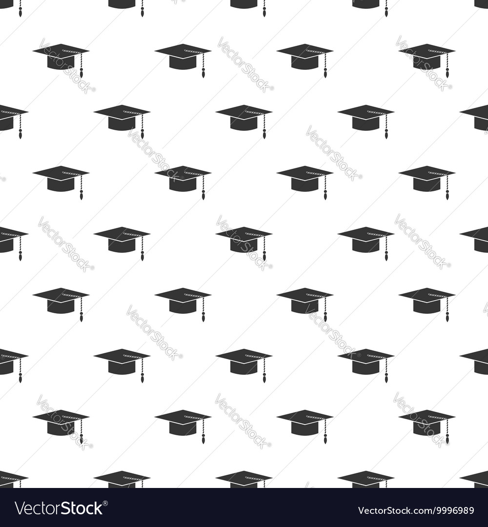 Graduation cap seamless pattern Royalty Free Vector Image