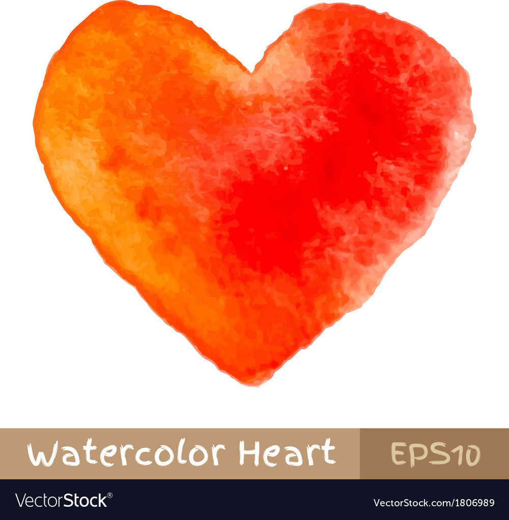 Red watercolor heart Royalty Free Vector Image