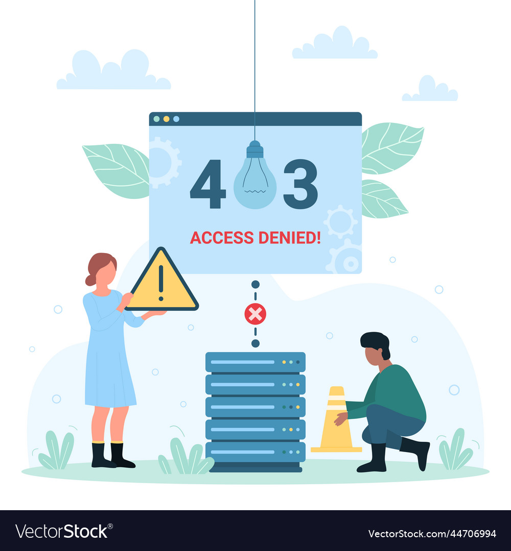 403 Error Access Denied Tiny People Royalty Free Vector 