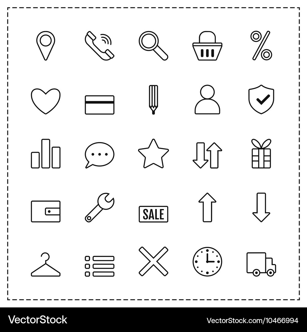 Icon set e-commerce flat linear design shopping Vector Image