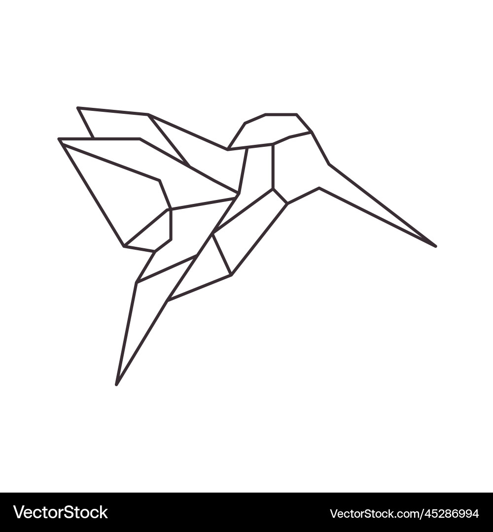 Line polygonal hummingbird icon logo Royalty Free Vector