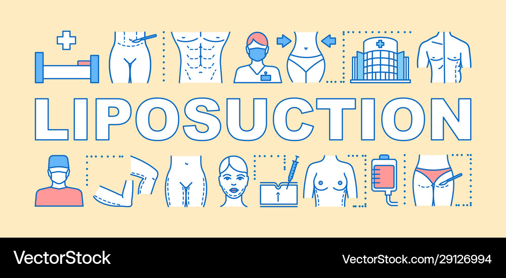 Liposuction word concepts banner Royalty Free Vector Image