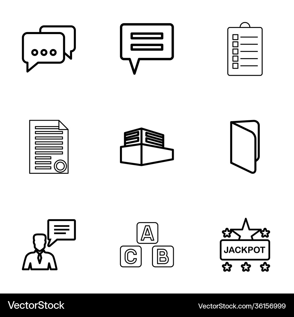 9 text icons Royalty Free Vector Image - VectorStock